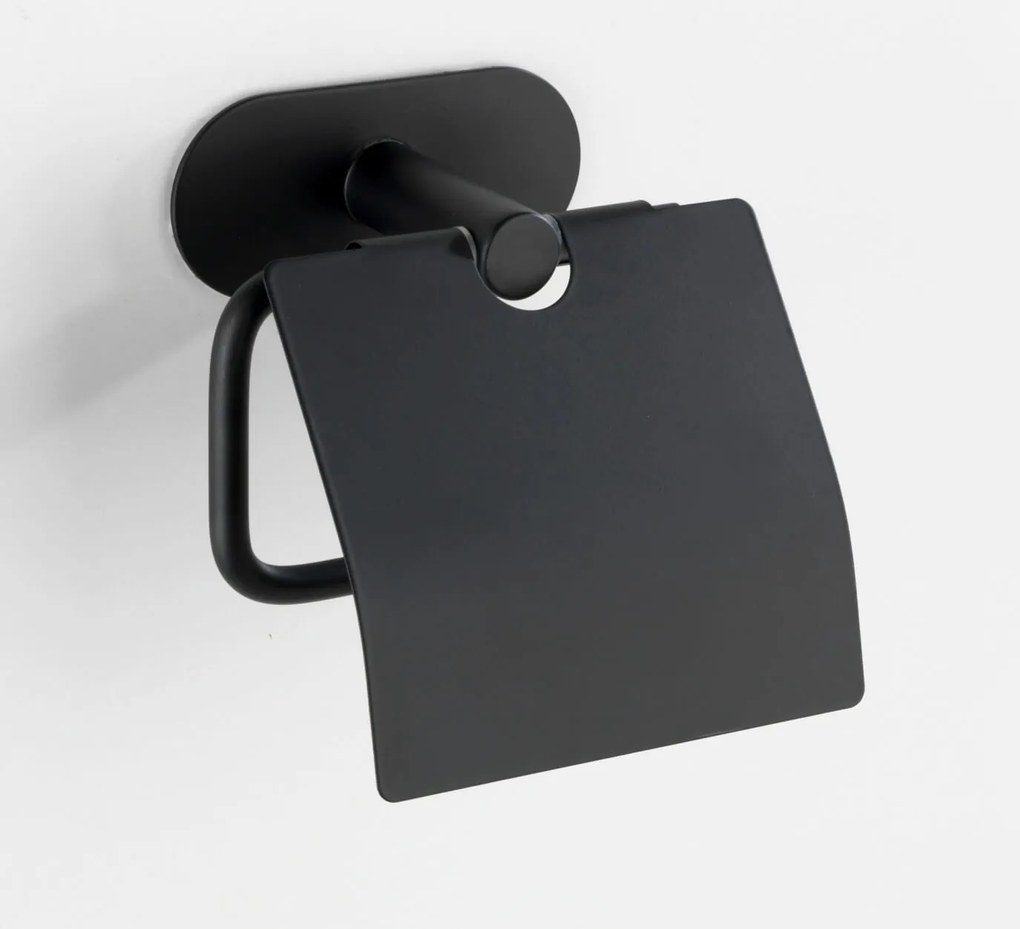 WENKO Držák WC papíru BEZ VRTÁNÍ TurboLoc OREA BLACK černý 13x14x7 cm
