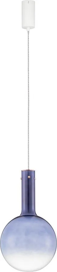 Modré skleněné LED stmívatelné závěsné svítidlo ø 25 cm Nostos – Nova Luce