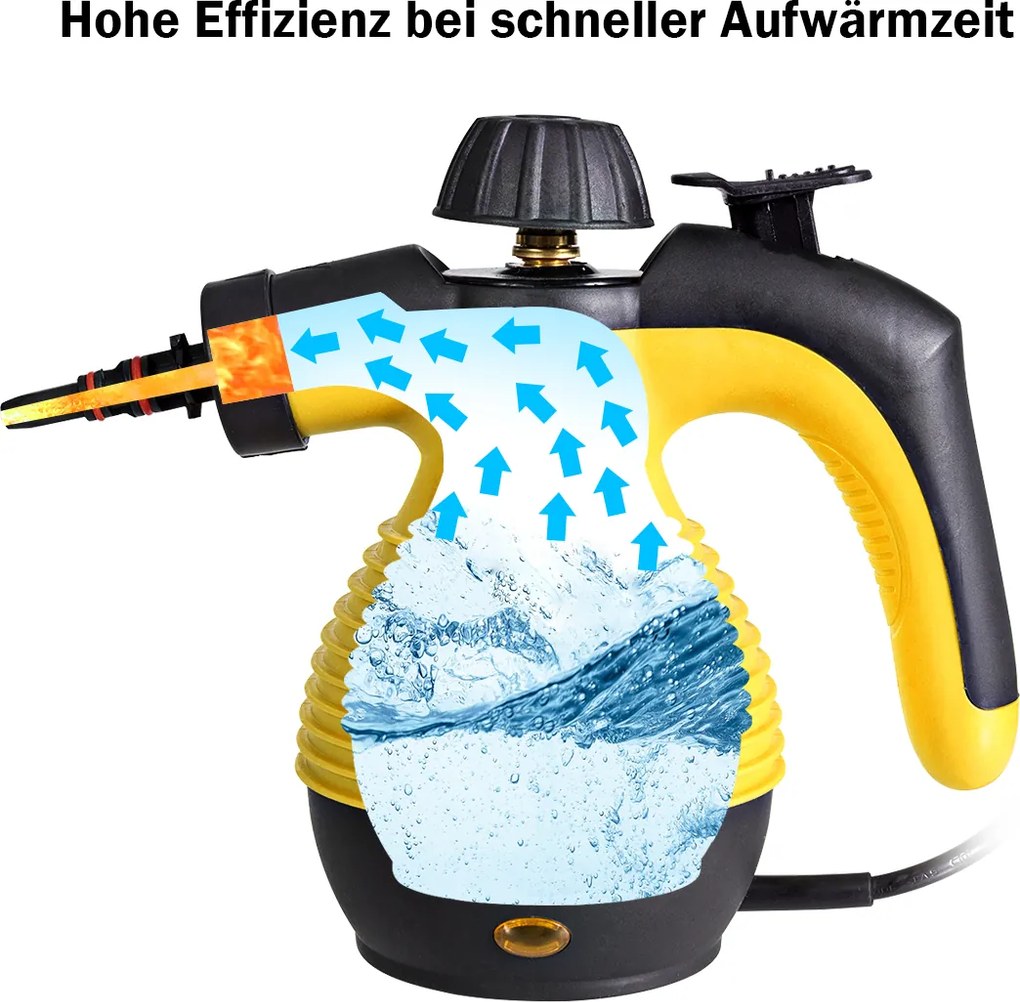 Costway Ruční parní čistič 9dílná sada příslušenství a bezpečný design parní
