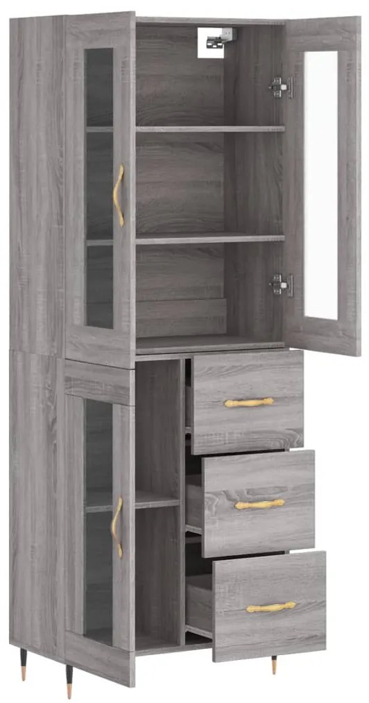 Skříň highboard šedá sonoma 69,5 x 34 x 180 cm kompozitní dřevo - Default Title