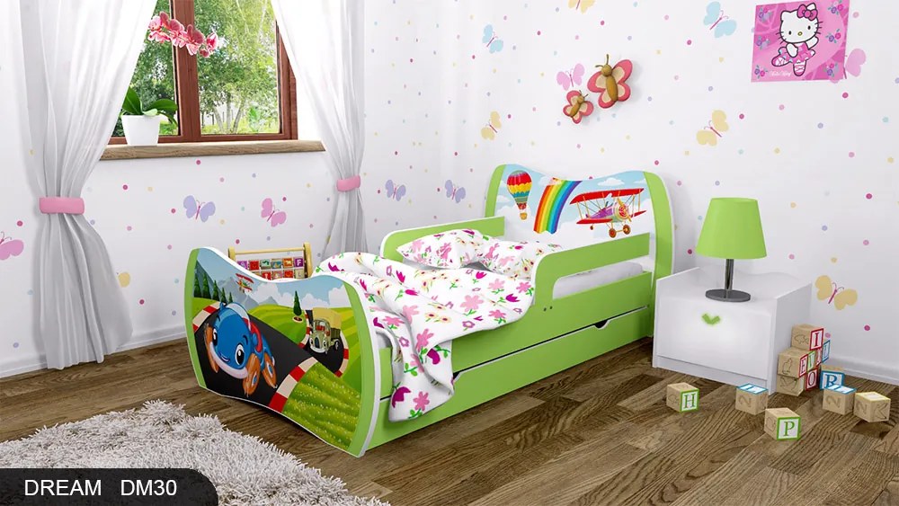 Dětská postel Dream vzor 30 160x80 cm zelená