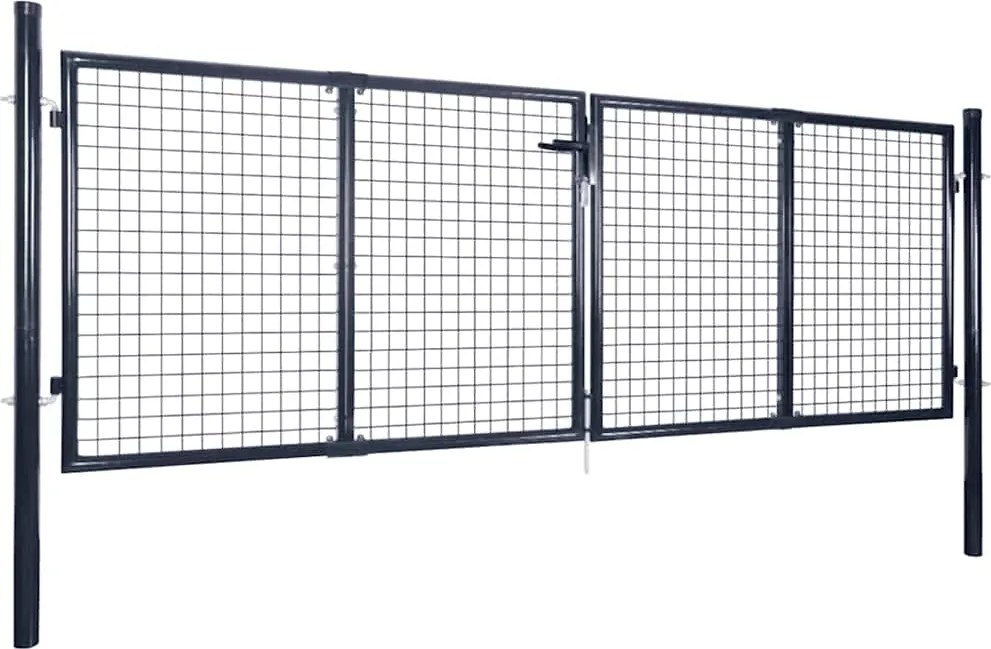 Pletivá zahradní branka pozinkovaná ocel 300 x 100 cm šedá 143363