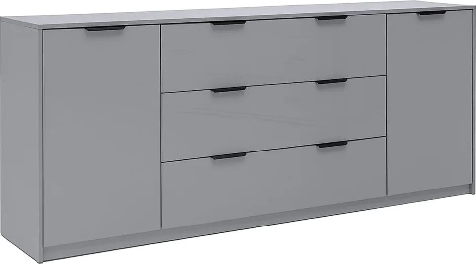 Komoda Roma Color 2 dveře 3 šířky 2,0m lesklá šedá láva