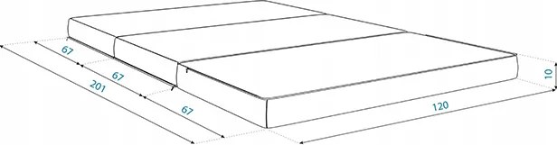 Skládací matrace pro hosty a na cesty MASON 120x200x10 cm - výběr z 7 provedení