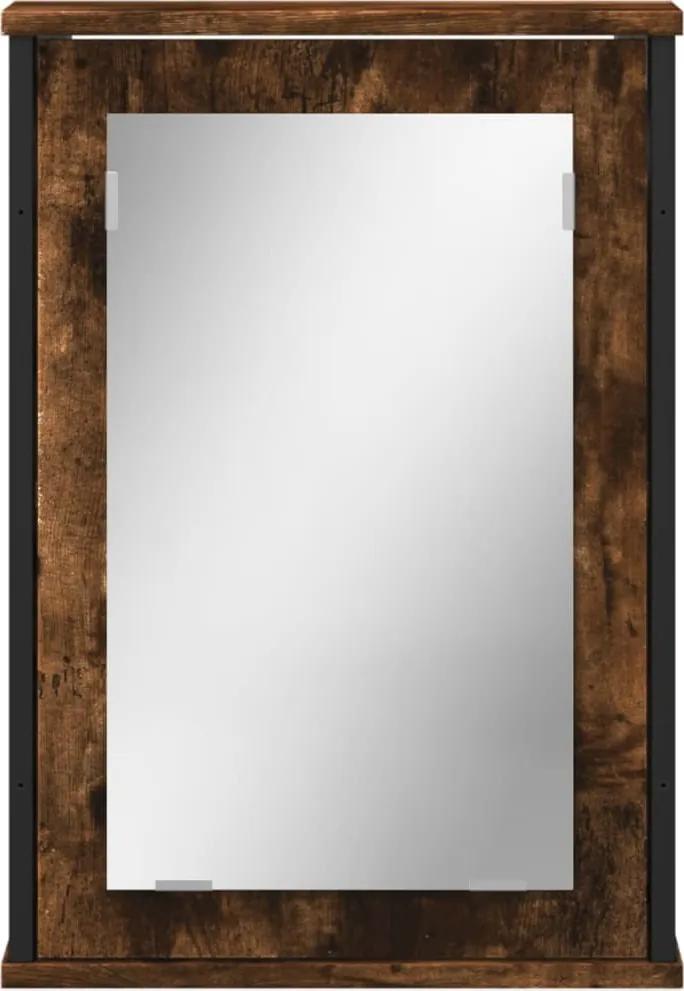 vidaXL Koupelnová skříňka se zrcadlem 42x12x60 cm kompozit [842433] Barva: hnědý dub