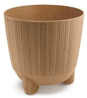 PROSPERPLAST Květináč - RYFO N Eco Wood Průměr: 14,5 cm, Barva: naturo