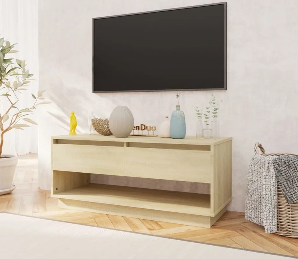 vidaXL TV skříňka 102 x 41 x 44 cm kompozitní dřevo [809488] Barva: šedá sonoma