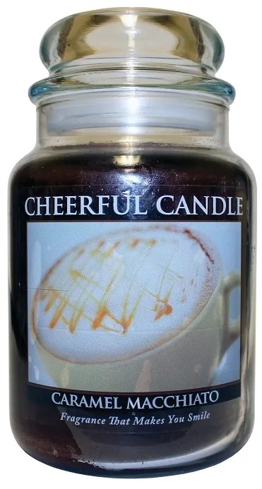 Cheerful Candle Vonná svíčka ve skle Karamelové Macchiato - Caramel Macchiato, 24oz