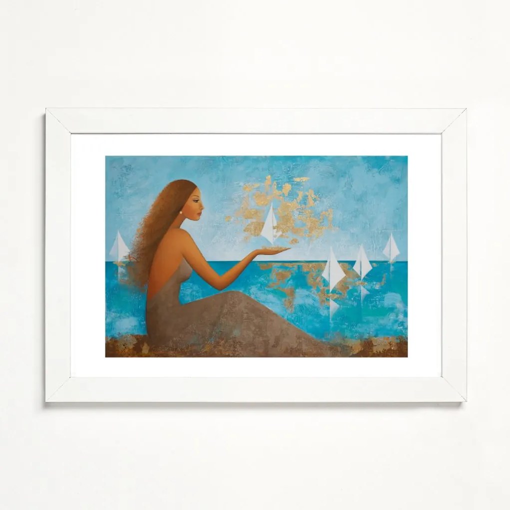 Veronika Švédová | Posílám ti vítr do plachet Rám: Černý, Velikost: 50 x 70 cm