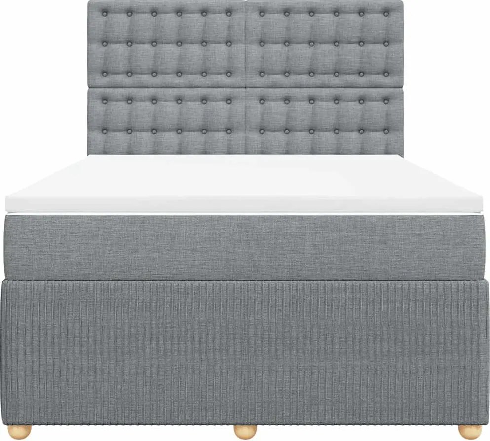 Box spring postel s matrací světle šedá 140 x 190 cm textil 3294365