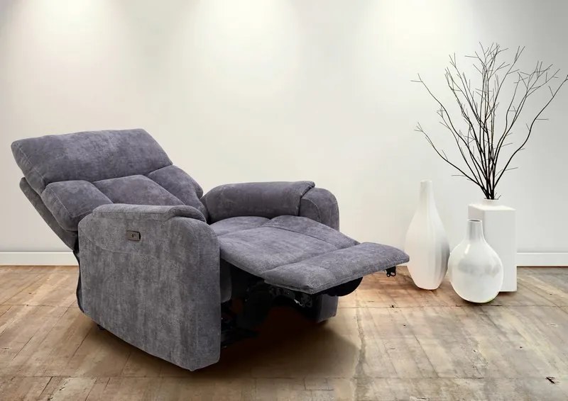 Polohovatelné relaxační křeslo Famous, šedá látka