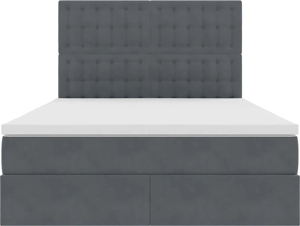 Postel s úložným prostorem a matrací Tmavě šedá 140 x 190 cm 3372148
