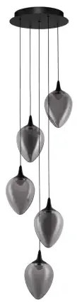 Minimalistický lustr Nali 5 Černá