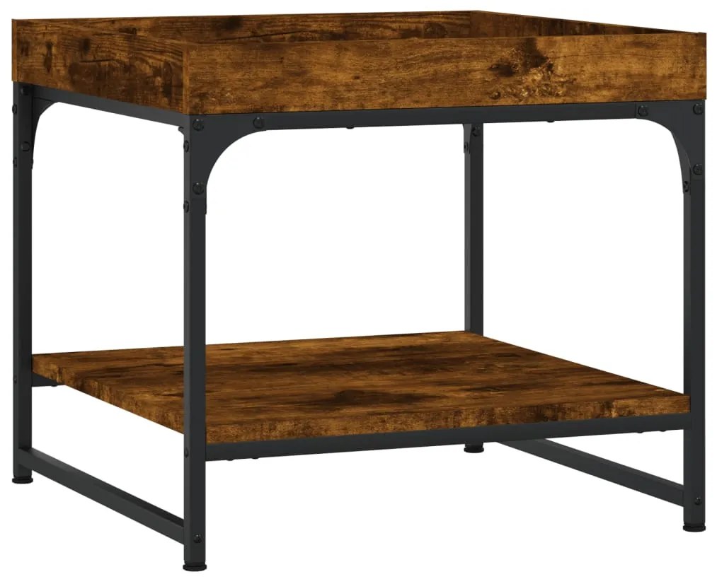 Konferenční stolek kouřový dub 49,5x49,5x45 cm kompozitní dřevo - Default Title