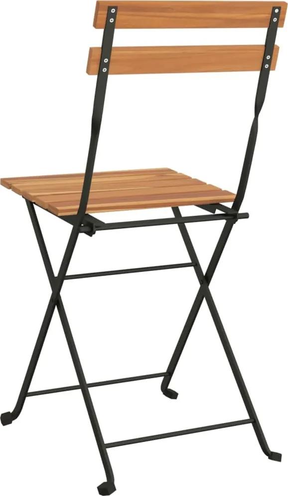 vidaXL Skládací bistro židle 6 ks masivní teakové dřevo a ocel [3152110]