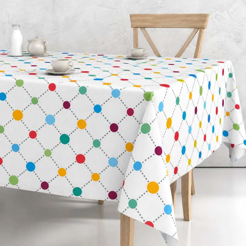 Ubrus PVC Mirabella DC-445A - Barevné puntíky, 140cm x 20m