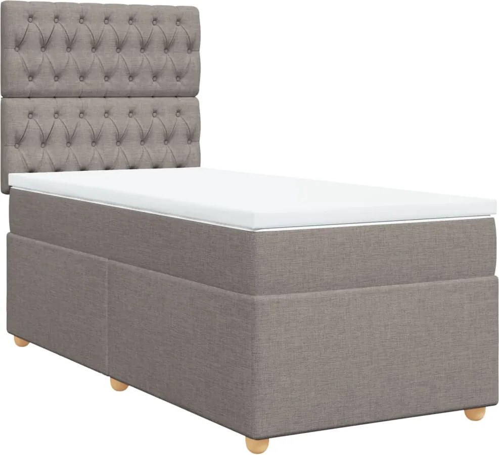 Box spring postel s matrací taupe 80x200 cm textil 3291118