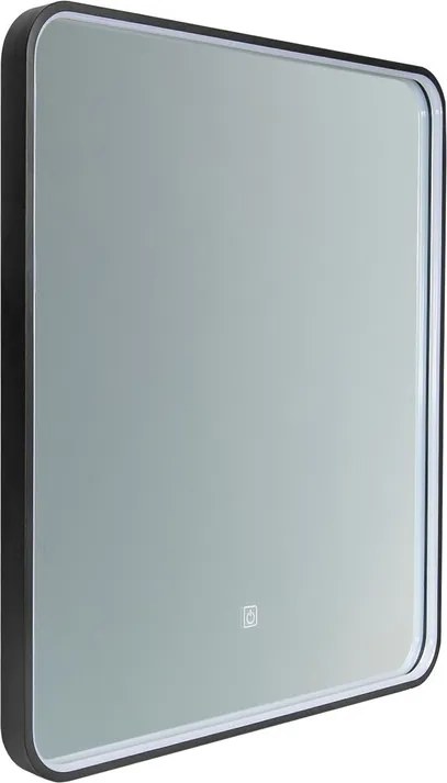 Dotykové nástěnné zrcadlo s LED osvětlením VEGA 65x80 cm černé
