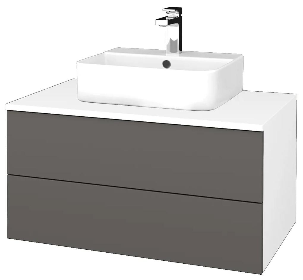 Dřevojas Koupelnová skříňka MODULE SZZ2 80 Varianta: M01 Bílá mat / M01 Bílá mat
