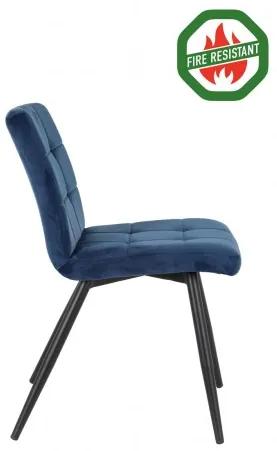 Jídelní židle OLIVE FR 50,5x44,5x82 cm samet modrý + černé nohy Light@Living 6752380FR