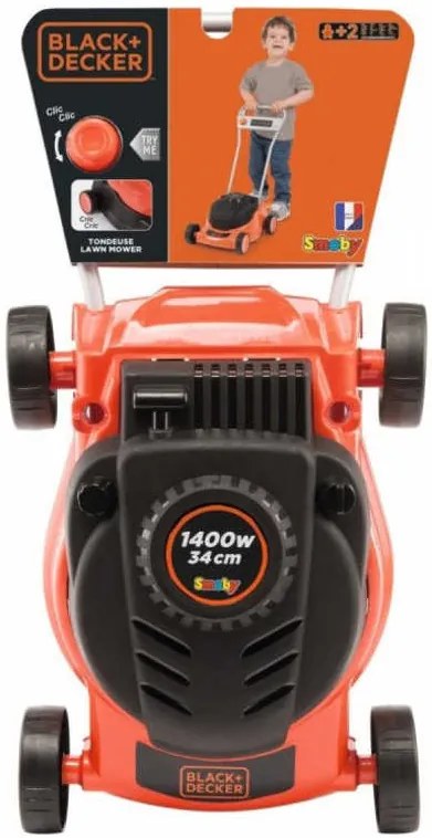 SMOBY Black and Decker sekačka zahradní dětská 35x56x23cm černooranžová plast sb360159