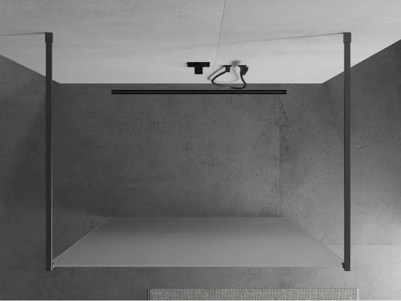 Mexen Kioto, sprchová zástěna Walk-In 100 x 200 cm, 8mm sklo námraza, grafitový profil, 800-100-002-66-30