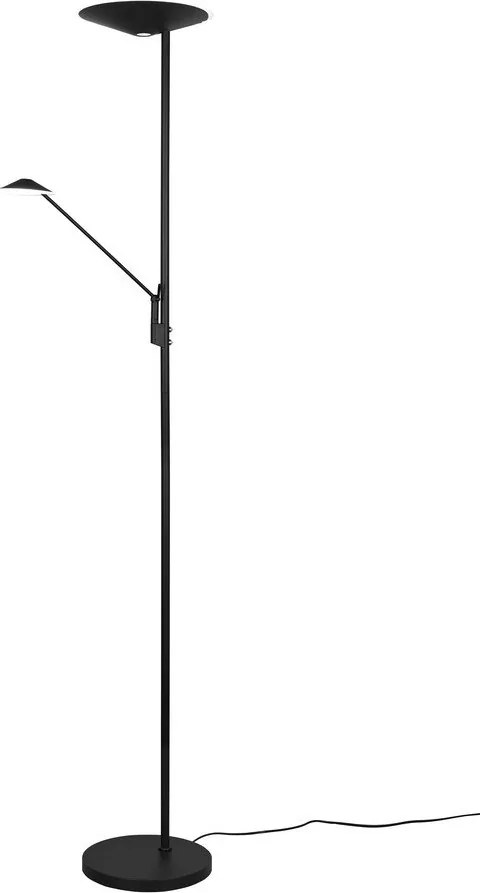 Matně černá LED stmívatelná stojací lampa (výška 180 cm) Brantford – Trio