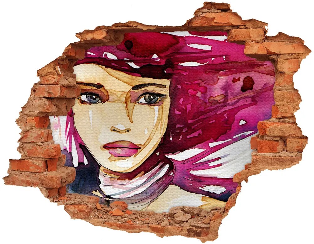 Wallmuralia Díra 3D fototapeta nálepka Abstrakce žena 90x70 cm