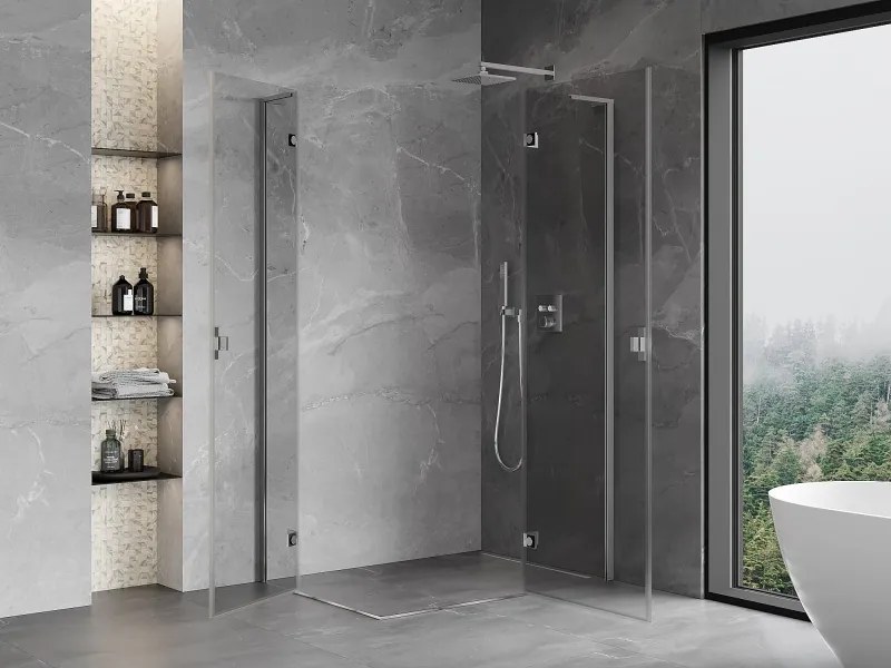 Mexen Mist-H L Duo, 2-křídlý sprchový kout 80 x 95 cm, čiré sklo, chromový profil, 8A5L-080L-095P-01-00