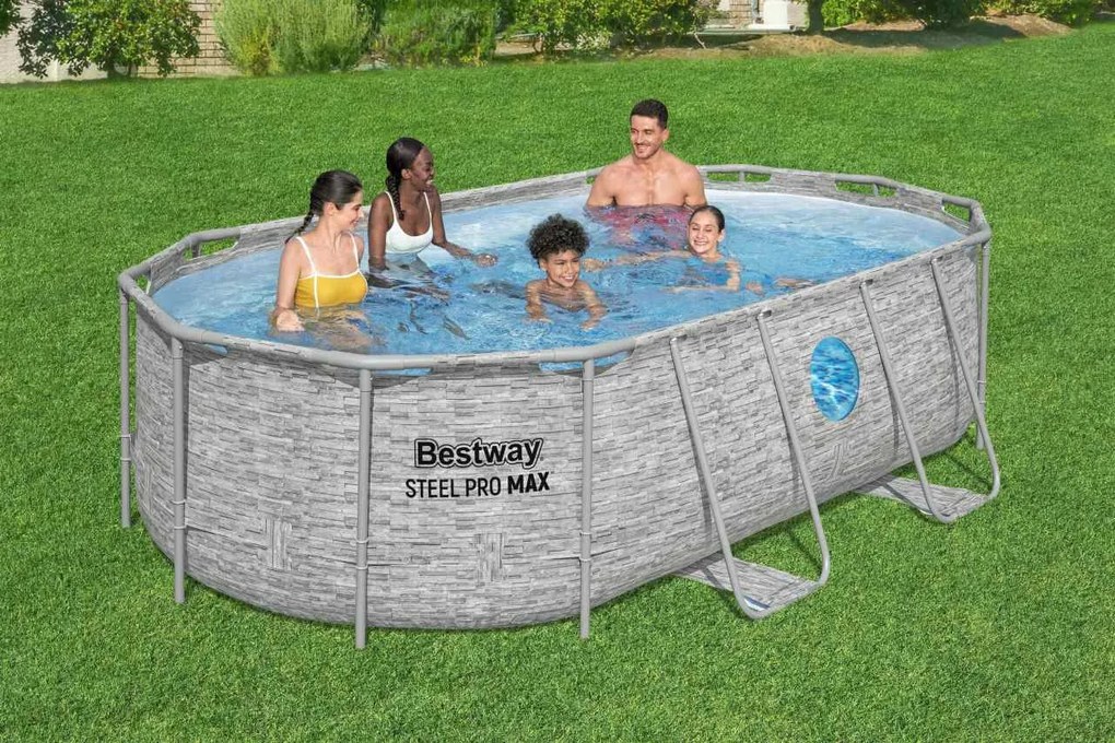 BESTWAY Power Steel Swim Vista bazén s oknem 427x250x100 14x8FT 7in1