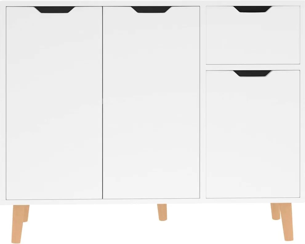 Příborník bílý s vysokým leskem 90x30x72 cm kompozitní dřevo 326819