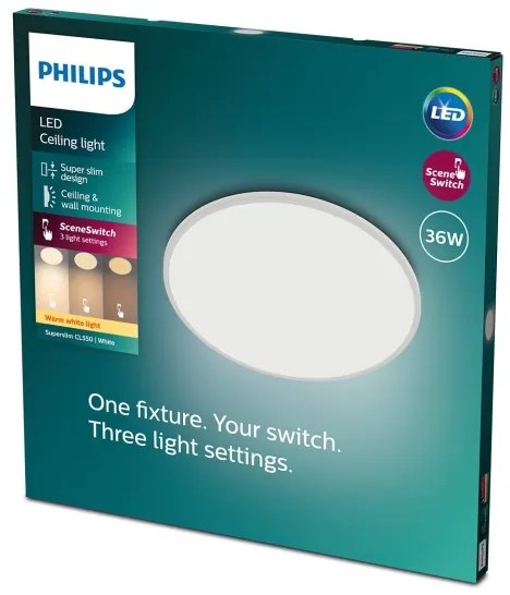 Philips - LED Stmívatelné stropní svítidlo SUPERSLIM SCENE SWITCH LED/36W/230V