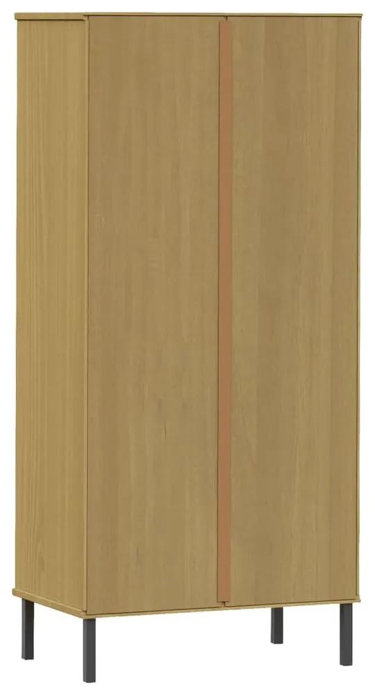 Petromila Knihovna se 2 zásuvkami hnědá 60x35x128,5 cm masivní dřevo OSLO