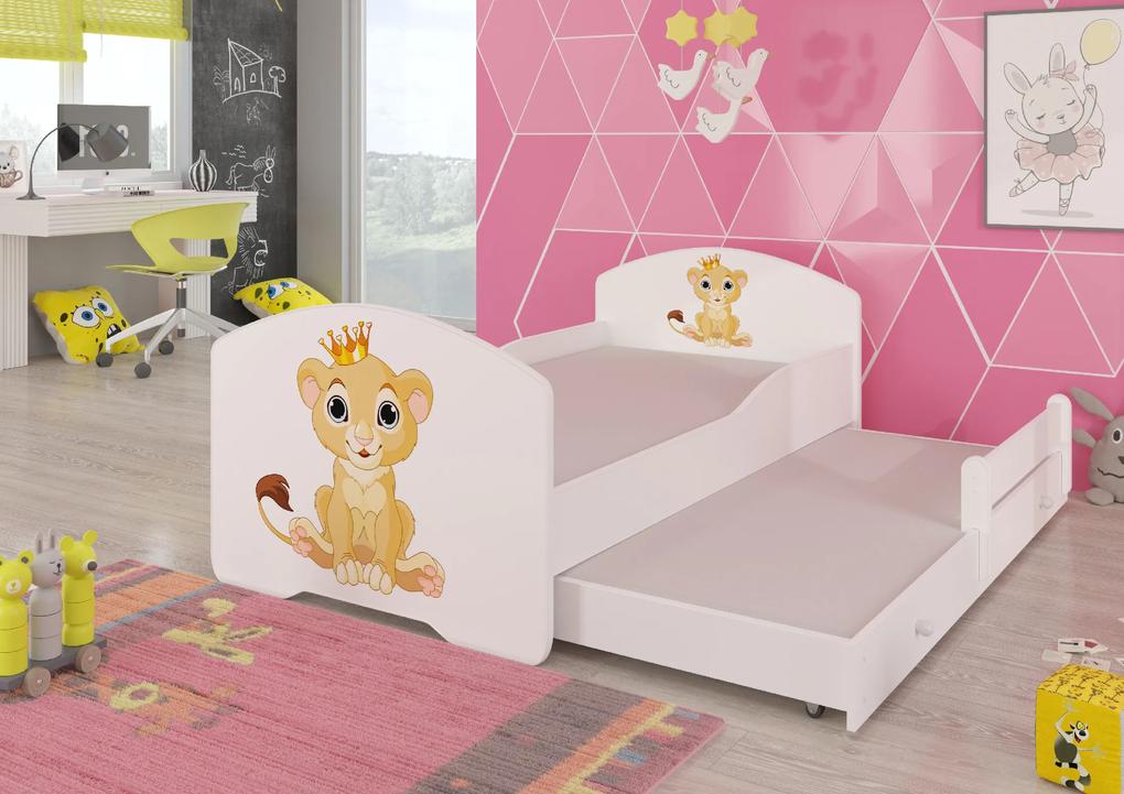 Dětská postel s matracemi PEPE II 160x80 Motiv: LION