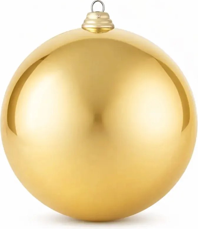 Velká vánoční koule 20 cm, zlatá, lesklá, UV