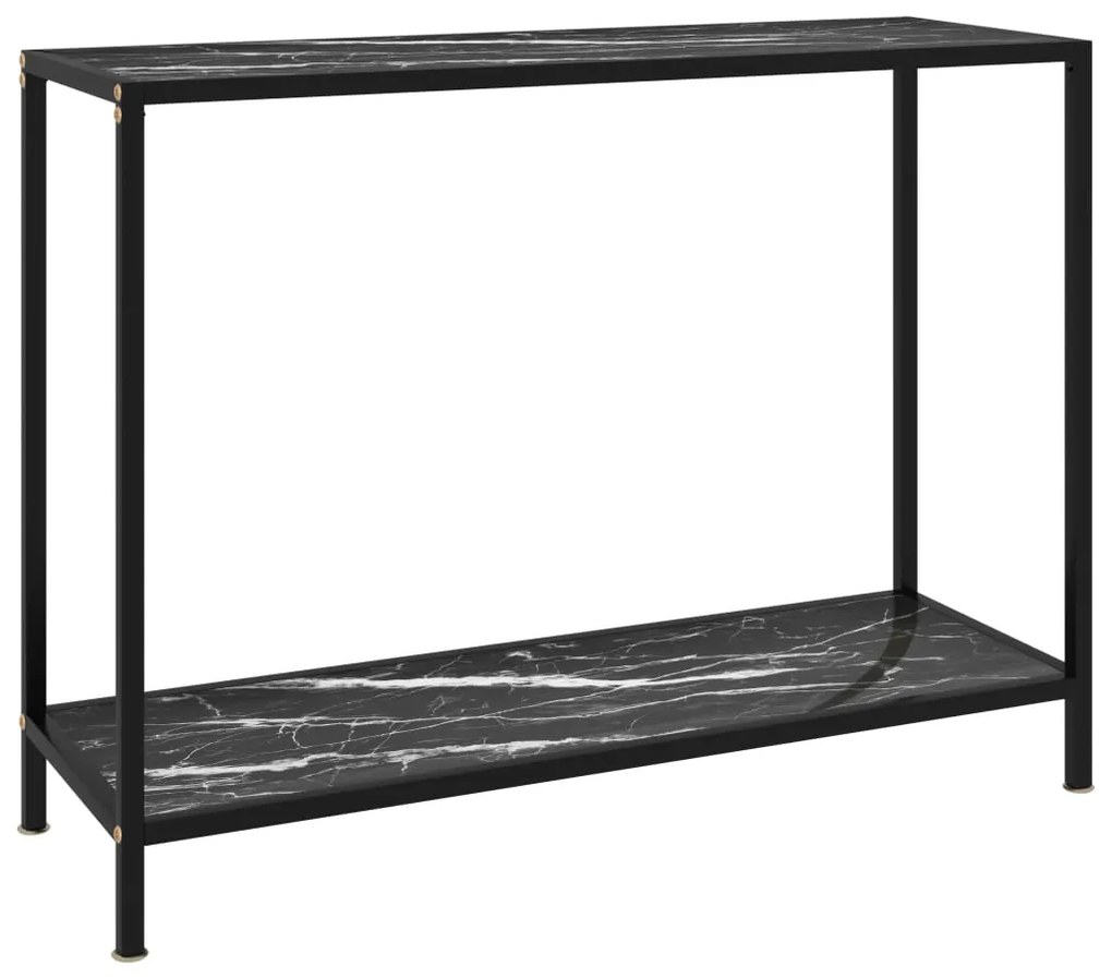 Konzolový stolek černý 100 x 35 x 75 cm tvrzené sklo 322838