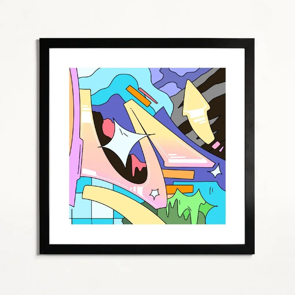 PAUSER | Mutant Syntax U Rám: Bílý, Velikost: 60 x 60 cm
