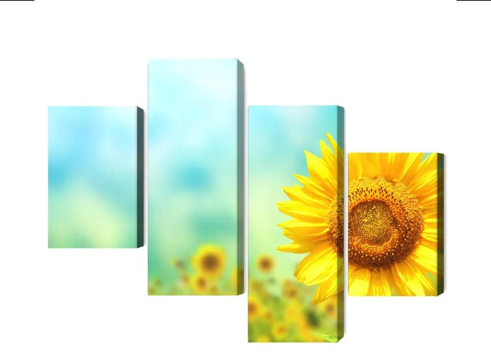 Vícedílný obraz Dekorativní 3D Květy Slunečnice Nedostatek Nedostatek Přírodní plátno 240x150