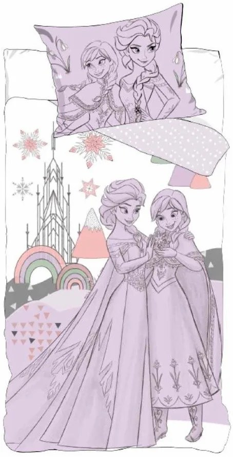 Bavlněné povlečení do dětské postýlky Ledové království - Frozen - Disney - 90 x 140 cm + 40 x 55 cm