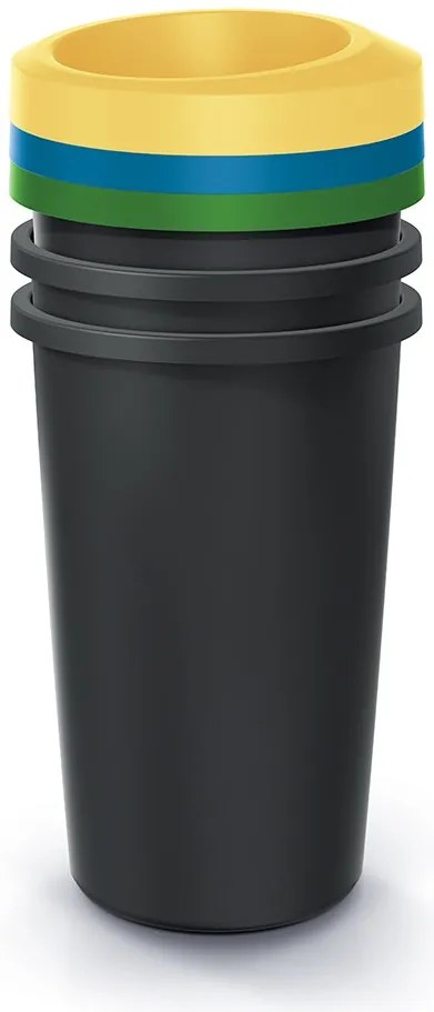 Sada odpadkových košů COMPACTO DROPA 3x 35 L černá