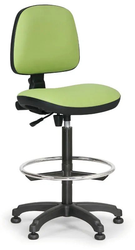 EUROSEAT Pracovní židle s kluzáky MILANO bez područek, permanentní kontakt, opěrný kruh, zelená