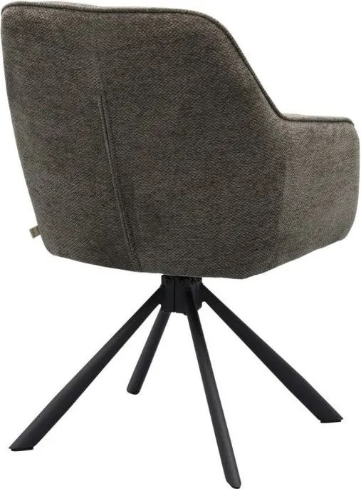 Tmavě šedé čalouněné jídelní křeslo s područkami Avola – Unique Furniture