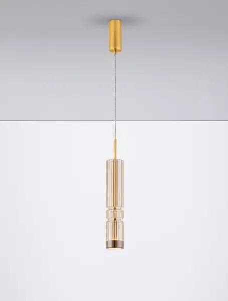 LED zlato-cognac moderní svítilna Bento