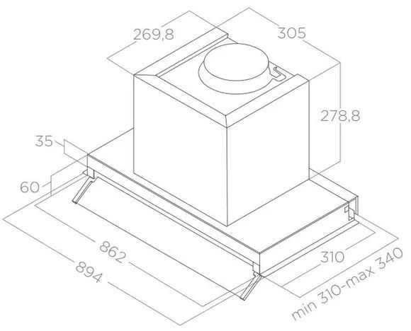 Elica BOX IN LX/BL MAT/A/90 Vestavný odsavač par