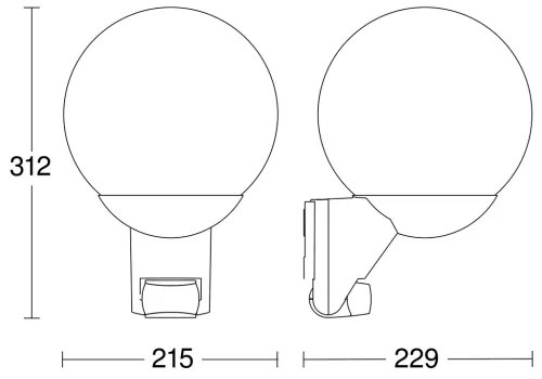 Venkovní nástěnné svítidlo Steinel L 585 bílá 005917 1xE27/60W s pohybovým čidlem