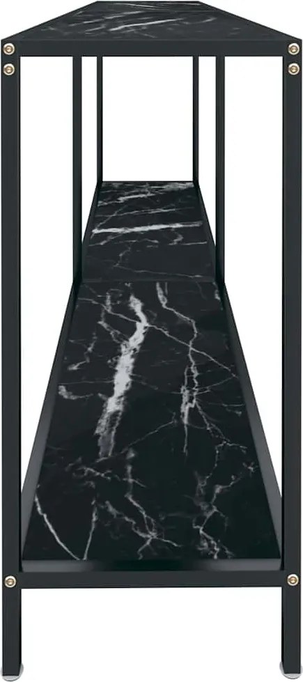 Konzolový stolek černý 180 x 35 x 75,5 cm tvrzené sklo 331705