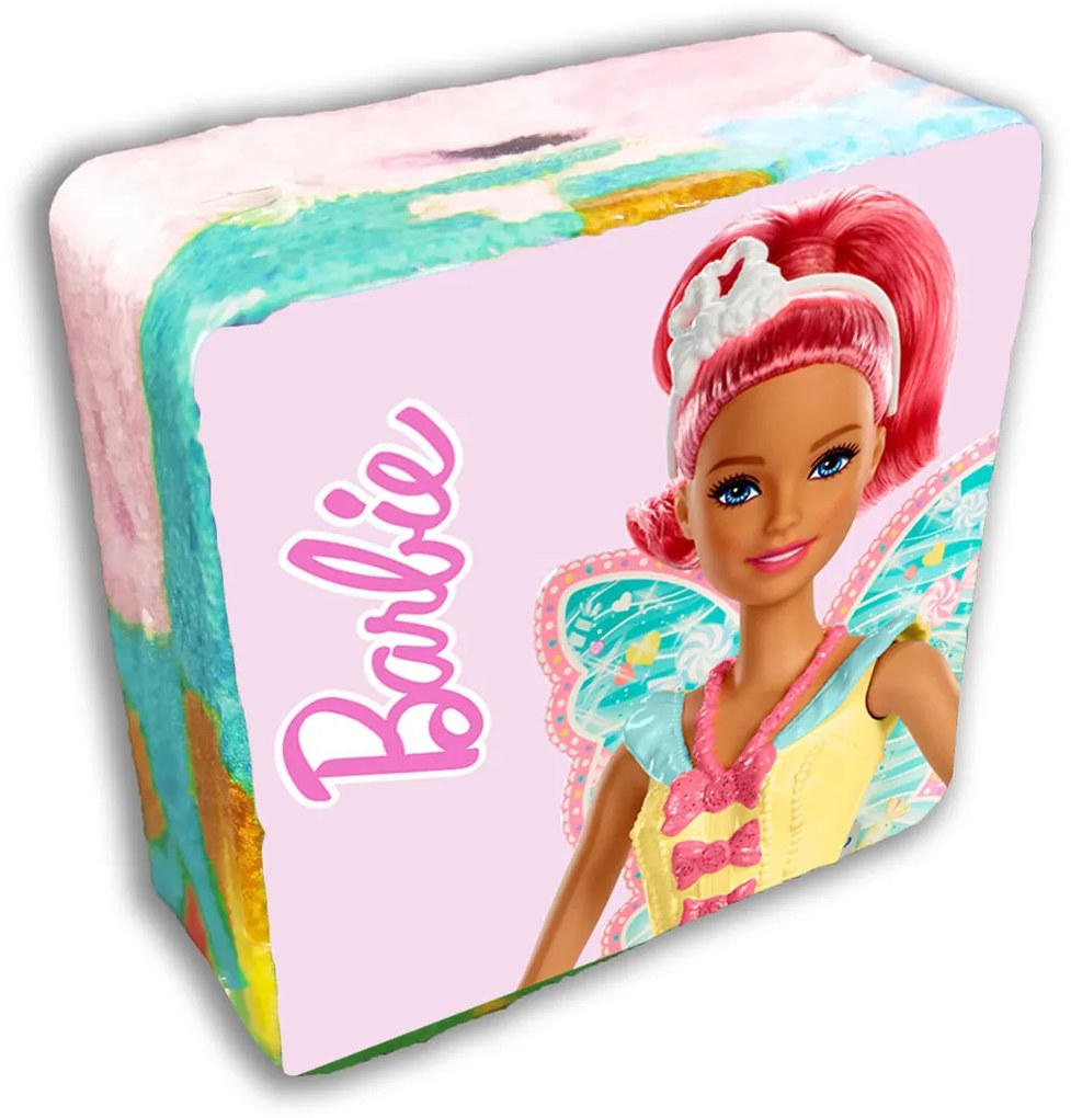 DĚTSKÝ LISOVANÝ BAVLNĚNÝ RUČNÍK BARBIE 30X30 CM VZOROVANÝ