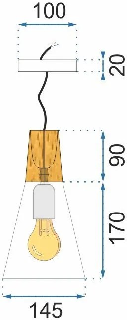Toolight, Stropní svítidlo SCANDI B, bílá - hnědá, OSW-00151