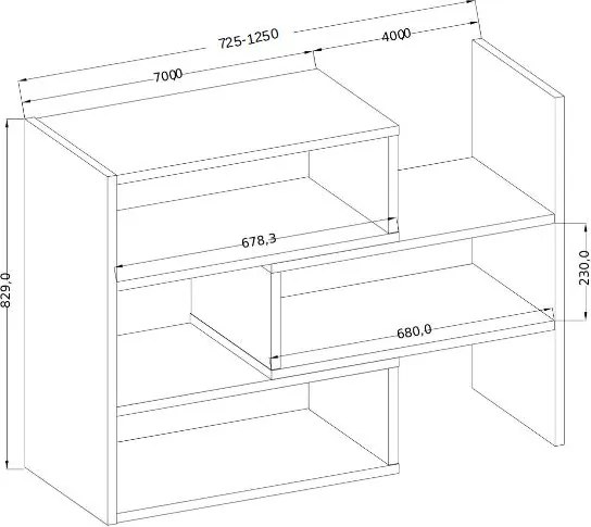 ADRK Furniture Regál KARI BS-KAI-83-S