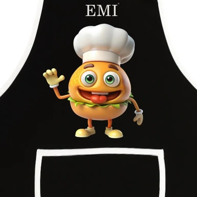 Kuchyňská zástěra Burger EMI, Bílá